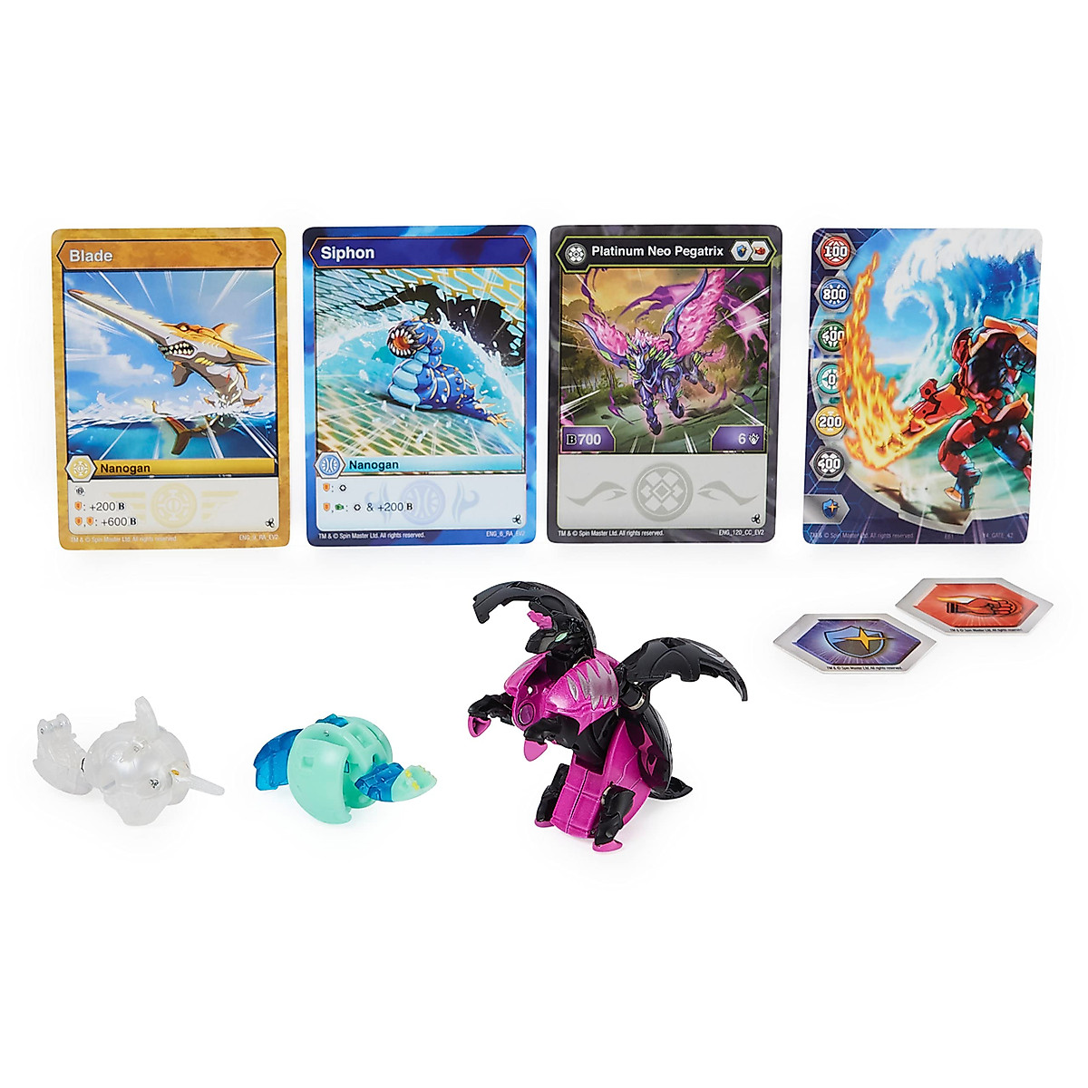 Bakugan Evolutions, Wrath with Nano Clutch and Echo Platinum Power Up Pack, True Metal Bakugan Action Figure, 2 Nanogan, 2 Bakucore, 2 Ability Cards, Kids Toys for Boys and Girls, Ages 6 and Up