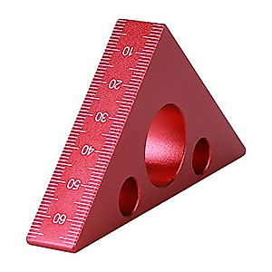 Jeanoko Waterproof Right Angle Triangle High Accurate 2in/6cm Aluminum Alloy Triangle Square Ruler Imperial Metric Scale for Carpenter