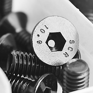 M6 x 8mm 12mm 16mm 20mm 25mm Flat Head Socket Cap Screws Countersunk Bolts, 10.9 Grade Alloy Steel, Black Oxide Finish, Fully Threaded, Metric Allen Hex Drive, Assortment Kit 50PCS