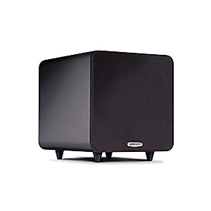 Polk Audio PSW111 8" Powered Subwoofer - Power Port Technology | Up to 300 Watt Amp | Big Bass in Compact Size | Easy Setup with Home Theater Systems Black