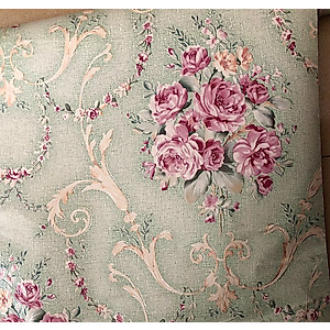 Moyishi Vintage Floral Flower Paper Peel & Stick Shelf Liner Dresser Drawer Sticker 17.7''x78.7'' (Light Green)