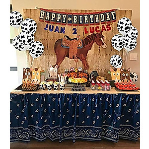 36pcs Cow Print Balloons 12" Latex Balloon in Black and White for Western Cowboy Theme for Kids Birthday Party Favor Supplies Decorations