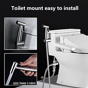 Handheld Bidet Sprayer for Toilet, 7/8" Stainless Steel Adjustable Pressure Bidet Faucet Diaper Sprayer Set with Hose Attachment for Bathroom