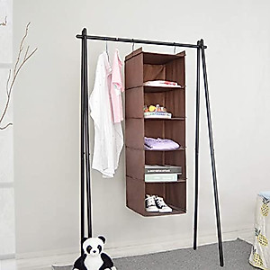 DonYeco 5-Shelf Hanging Storage Closet Organizer, Oxford Rv Storage and Organization for Wardrobe, Inside, Camper Accessories, Nursery, Baby Room