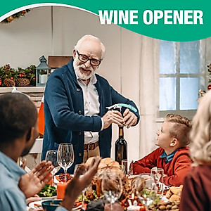 HAUSHOF 2PC Multifunctional Can Opener Set, Can Opener Manual with Comfortable Grip and Sharp Blade, Built in Bottle Opener, Wine Opener