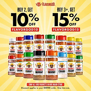 Flavor God Cheese Flavored Seasoning Mix, 2 Bottles, Premium All-Natural Spice Blend for Chicken, Seafood, Vegetables, Eggs, Ravioli, Tacos, & Pasta - Kosher, Dairy-Free, Gluten-Free, Keto Friendly