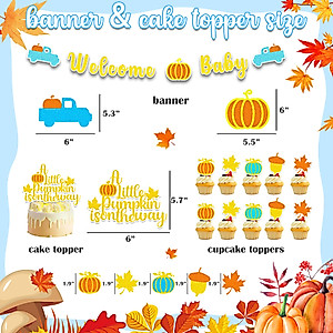 A Little Pumpkin is On the Way Baby Shower Decorations, Thanksgiving Pumpkin Baby Boy Baby Shower Decorations Kit, Fall Pumpkin Baby Shower Boy Supplies, Autumn Baby Shower Decorations for Boy