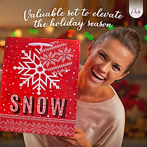 Gift Bags Assorted Sizes, Set of 8 Gift Bags with Tissue Paper- Includes Small Gift Bags, Medium Gift Bags and Large Size Paper Gift Bags with Handles for Holiday and Birthday Gifts (Assorted Sizes 8 Gift Bags) (24ct Christmas Gift Bags)