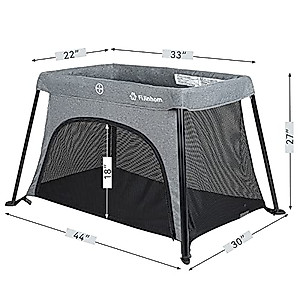 Fijinhom Baby Portable Travel Crib Pack and Play Toddler Playpen Outdoor Light Playard with Zipper Door Mesh