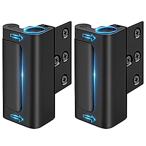 Home Security Door Lock, Upgrade Easy Open Childproof Door Reinforcement Lock with 3" Stop Withstand 800 lbs for Inward Swinging Door, Add Extra Lock to Defend Your Home Safe (Black)