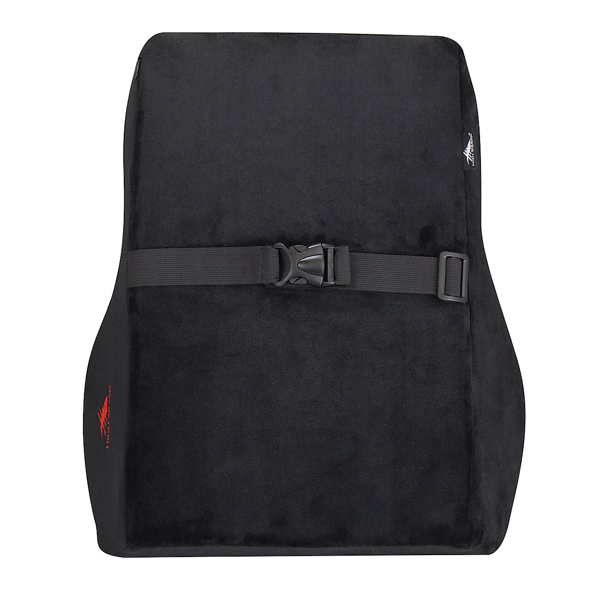 High Sierra HS1434 Back Support/Black Full Size Ergonomic Pillow Premium Memory Foam Lumbar Cushion for Office Chair, Car, SUV Fits Most Seats