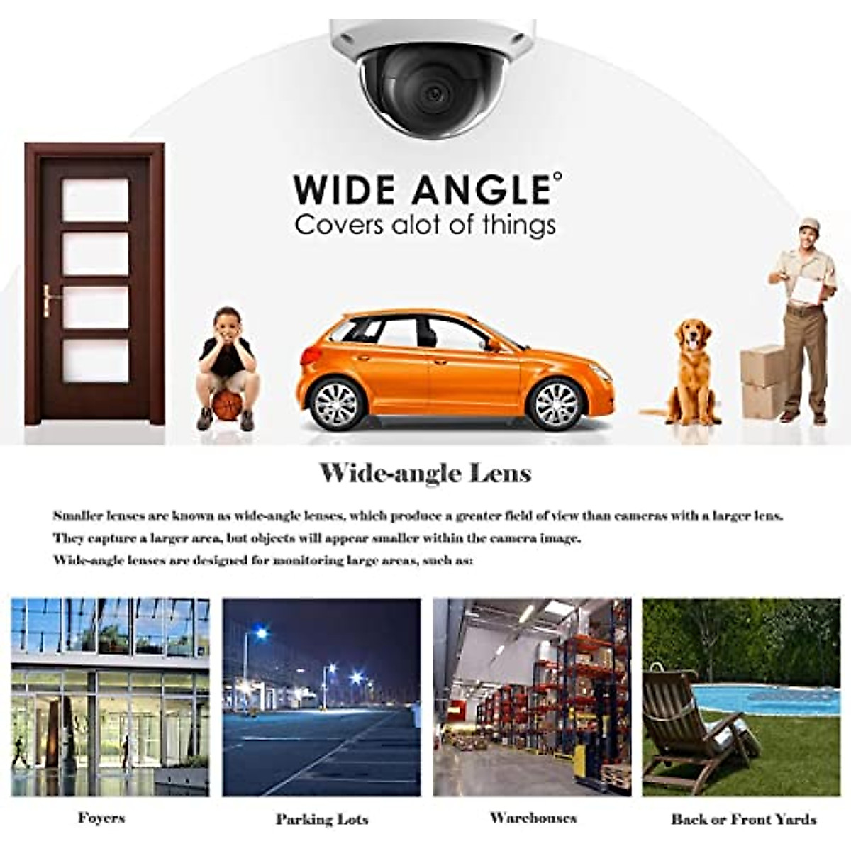 5MP PoE IP Dome Security Camera, 2.8mm Wide Angle, H.265 IP66 Waterproof Built-in Micphone/Audio, Compatible with Hik Vision NVR, Not PTZ Camera