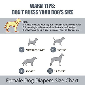 wegreeco Dog Diapers Female (3 Pack), Highly Absorbent Dog Diapers for Female Dogs, Washable Dog Diapers for Dogs in Heat, Incontinence, or Excitable Urination (Morandi, Medium)