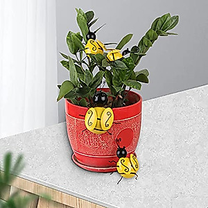 【4 Pack】Metal Wall Art Bee, Metal Bumble Bee Wall Décor, 3D Iron Bee Art Sculpture Hanging Wall Decorations for Outdoor Home Garden Patio Yard Lawn Fence