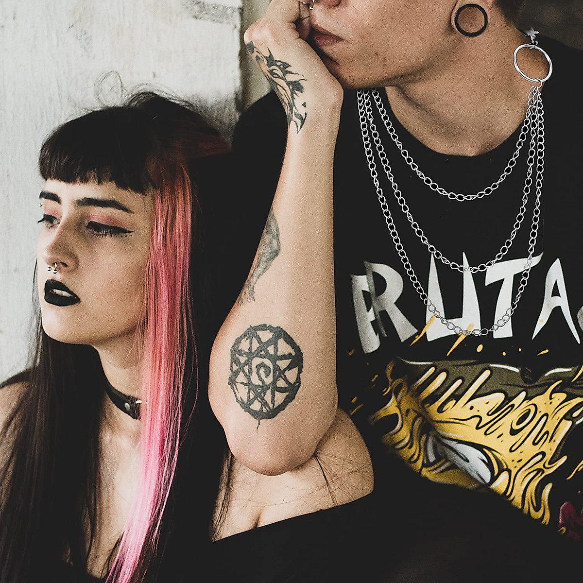 6 Pieces Pants Chain Wallet Chain Butterfly Lock Charm Jeans Chains Pocket Punk Chain Hip Hop Rock Chains for Women Men