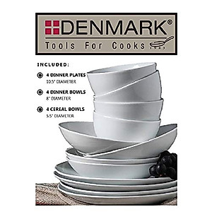 Denmark White Catering 4 Pack Dinnerware Sets- Parties, Weddings, Holiday, 4 Pack Tall 20 Ounce Latte Mug