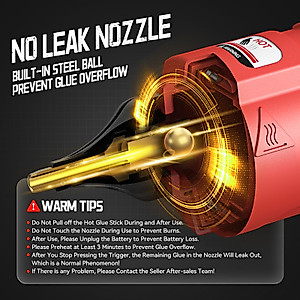 100W Hot Glue Gun for Milwaukee 18v Battery, Wireless Battery Powered Cordless Glue Gun for 18v Battery, Heavy Duty Full Size Glue Gun with 20pcs 0.43'' Glue Sticks for Crafts DIY & Repairs(Tool Only)