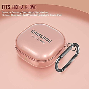 Aiiko Compatible Galaxy Buds Pro Case 2021 /Galaxy Buds Live Case 2020 Clear Soft TPU Shockproof Case Protective Cover for Samsung Earbuds with Keychain -(Clear), m