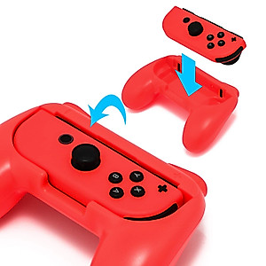 HEATFUN Switch Joy Con Grips, Comfortable Switch Joy Con Controller Grips - Blue and Red
