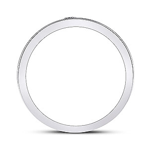 The Diamond Deal 14kt White Gold Womens Round Diamond Solitaire Band Ring 1/12 Cttw