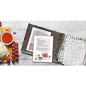 Recipe Binder, Full Page 3 Ring Standard Binder Organizer Set (with 50 Page Protectors & 12 Category Divider Tabs) by Better Kitchen Products, 11.5" x 12" Sleek Kitchen Design