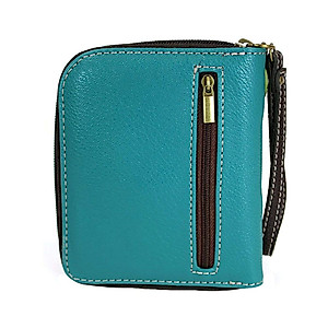 Chala Group Frog Zip-Around Wallet/Wristlet, Gift for Frog Lovers, Turquoise, 5" x 6" x 1"
