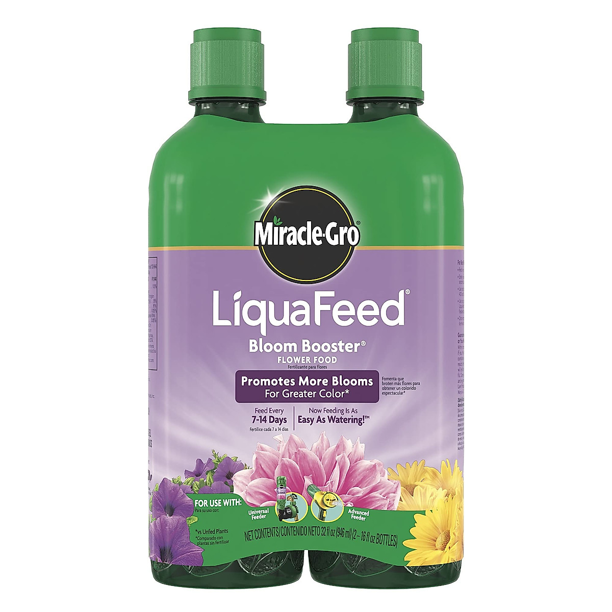 Miracle-Gro Liquafeed Bloom Booster Flower Food Refills, Pack of 2