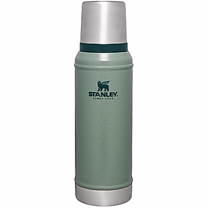 Stanley Classic Vacuum Insulated Wide Mouth Bottle - Hammertone Green - BPA-Free 18/8 Stainless Steel Thermos for Cold & Hot Beverages - 1.0 QT
