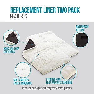 Sherpa (2 Count) Replacement Liners for Travel Pet Carriers - White, Small