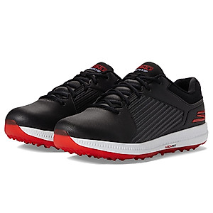 Skechers Men's Elite 5 Arch Fit Waterproof Golf Shoe Sneaker, Black/Red, 10.5 Wide