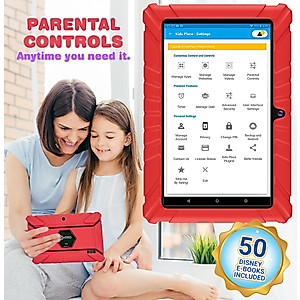 Contixo Kids Tablet V8, 7-inch HD, Ages 3-7, Toddler Tablet with Camera, Parental Control - Android 11, 16GB, WiFi, Learning Tablet for Children, 50+ Disney Storybooks Apps and Kid-Proof Case, Red