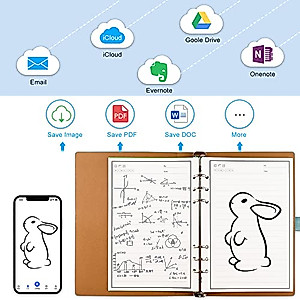 SUPHIKE Reusable Notebooks - Stone Paper Waterproof Spiral Notebooks, A5 Wirebound Ruled Sketch Book Notepad Diary Memo Planner with 1 Erasable Pen & 1 Microfiber Cloth Included (9.05''×6.69'')