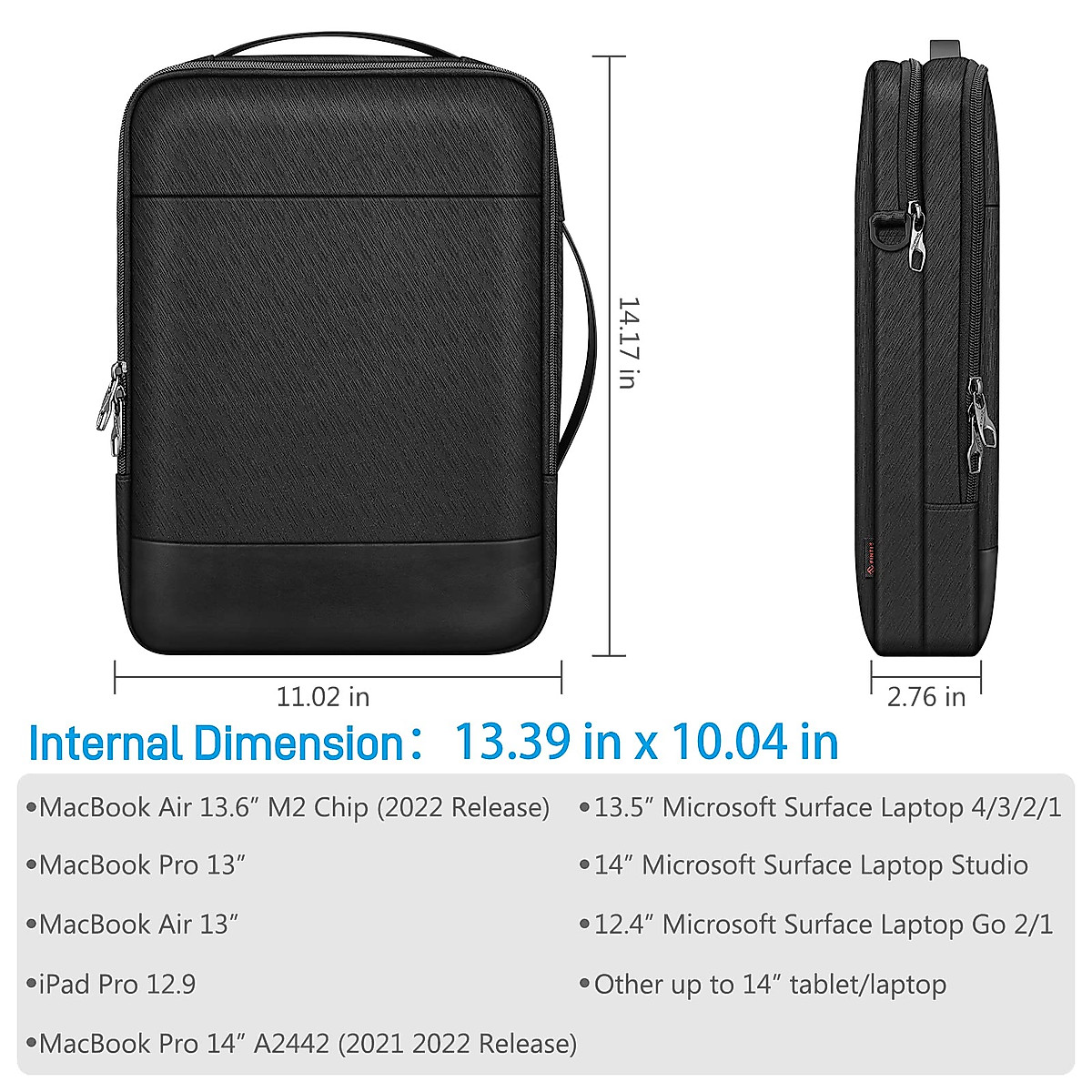 Fintie Bundle: Hard Shell Case for MacBook Pro 13 Inch A2338(M2 M1) A2251 A2289 A2159 A1989 A1706 A1708 + 13.3" Laptop Shoulder Bag Briefcase with Luggage Strap