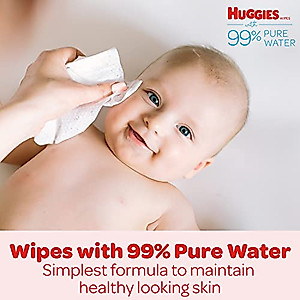 Huggies 99% Pure Water Baby Wipes, Unscented, 9 flip-top packs (504 Wipes Total)