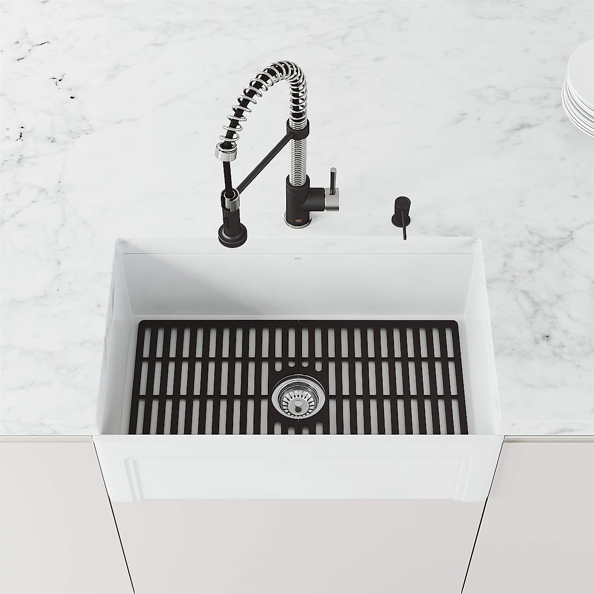 VIGO 27 in. x 15 in. Silicone Bottom Grid for Single Bowl Kitchen Sink in Matte Black - VGSG3018MB