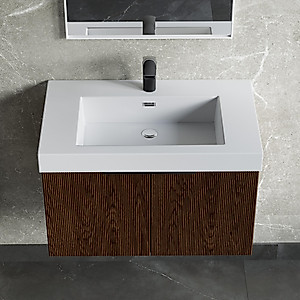 Dowell 30" Bathroom Sink,Single Bowl Vanity Basin,Rectangular Drop-In Bathroom Sink with Overflow,White-000 3018BP