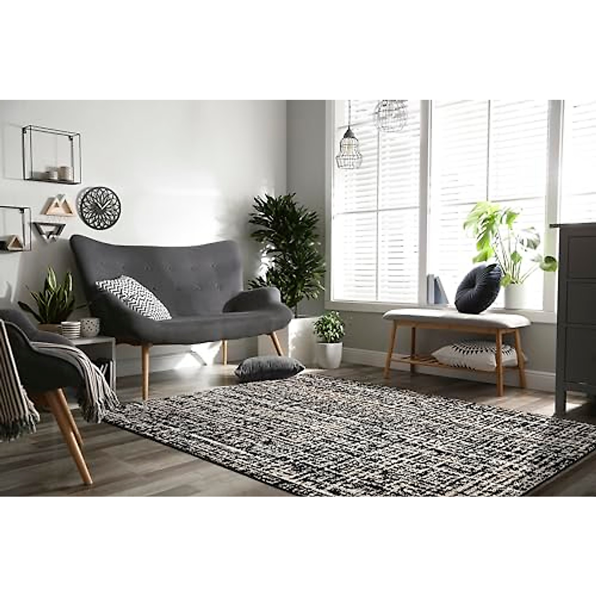 Garland Rug Rumba 9 ft. x 12 ft. Area Rug Black/Earth Tone