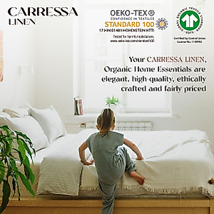Carressa Linen 100% Organic Cotton Sheet Set King Size - 4 Piece Organic Sheets for King Bed, Soft, Crisp, Cooling Sateen Weave, Breathable Hotel Quality 16" Deep Pocket Bedsheet Set (Taupe)