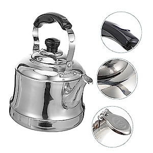 NAMOARLY 1pc Stainless Steel Kettle Induction Cooker Kettle Espresso Machine Large Capacity Kettle Espresso Stovetop Fast Boiling Teapot Stovetop Teapot Espresso Coffee Machine Silver
