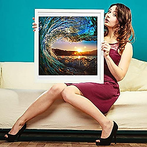 Beaudio Landscape Series Diamond Painting Kits for Adults- Golden Waves- DIY Round Full Drill 5D Diamond Art for Home Wall Decor(11.8x11.8inch)