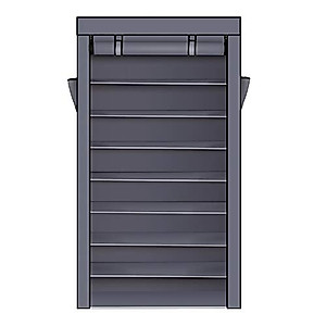 ducalmoral 10 Tiers Shoe Rack Dustproof Shoes Cabinet Space Saving Shoe Storage Organizer Shelf Large Capacity 30-45 Pairs Free Standing Shoe Racks with Cover
