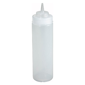 Winco 6-Piece Wide Mouth Squeeze Bottles, 16 Ounce, Clear