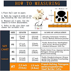 YAODHAOD Dog Shoes for Small Dogs, Anti-Slip Dogs Boots & Paw Protector for Winter Snowy Day, Summer Hot Pavement Dog Booties with Reflective Straps, Cat Dog Shoe for Indoor Hardfloors (Red,7)