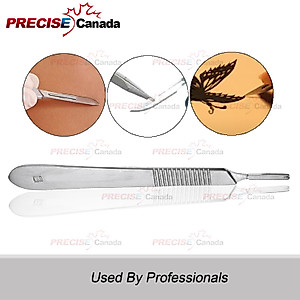 1 Stainless Steel Scalpel Knife Handle #3 With 20 Sterile Scalpel Blades #10 & #12 (Pc Brand)