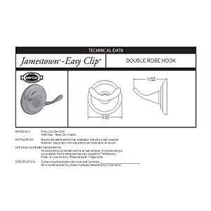 Franklin Brass 127730 Jamestown Bath Hardware Accessory Double Robe Hook, Polished Chrome
