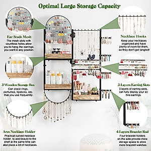 Keebofly Jewelry Organizer Wall Mount Hanging Jewelry Organizer Large Jewelry Organizer Jewelry Holder Organizer Display Hanging Organizer for Earrings Rings Necklaces Bracelet Watch Perfume