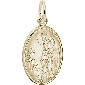 Rembrandt Our Lady of Lourdes Oval Charm - Metal - Gold-Plated Sterling Silver