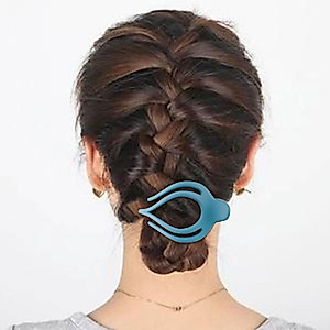 YARIEW 4 Pcs French Curved Flat Hair Clips，Women Non-slip French Concord Frosted Comfortable Fashion Clips for Thick Hair, Medium Alligator Eyelet Oval Claw Barrettes for Girls Women (Multicolor)