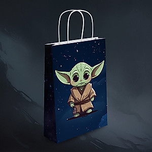 pepdhuk 24 Pcs baby yoda Theme Birthday Party Mandalorian Decorations Gift Bags for yoda Goodie Bags Party Supplies (24)