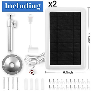 Ring Camera Solar Panel, Power for Ring Stick Up Cam Battery, Ring Spotlight Cam Battery, 13.2ft Long Cable, 6V4.5W Fast Charging, Cam not Include (2Pack)